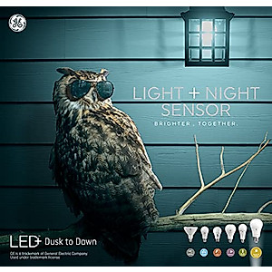 GE Lighting LED+ Dusk to Dawn LED Light Bulbs with Sunlight Sensor, Automatic On/Off Outdoor Decorative Light Bulbs, Soft White, Medium Base(2 Pack)