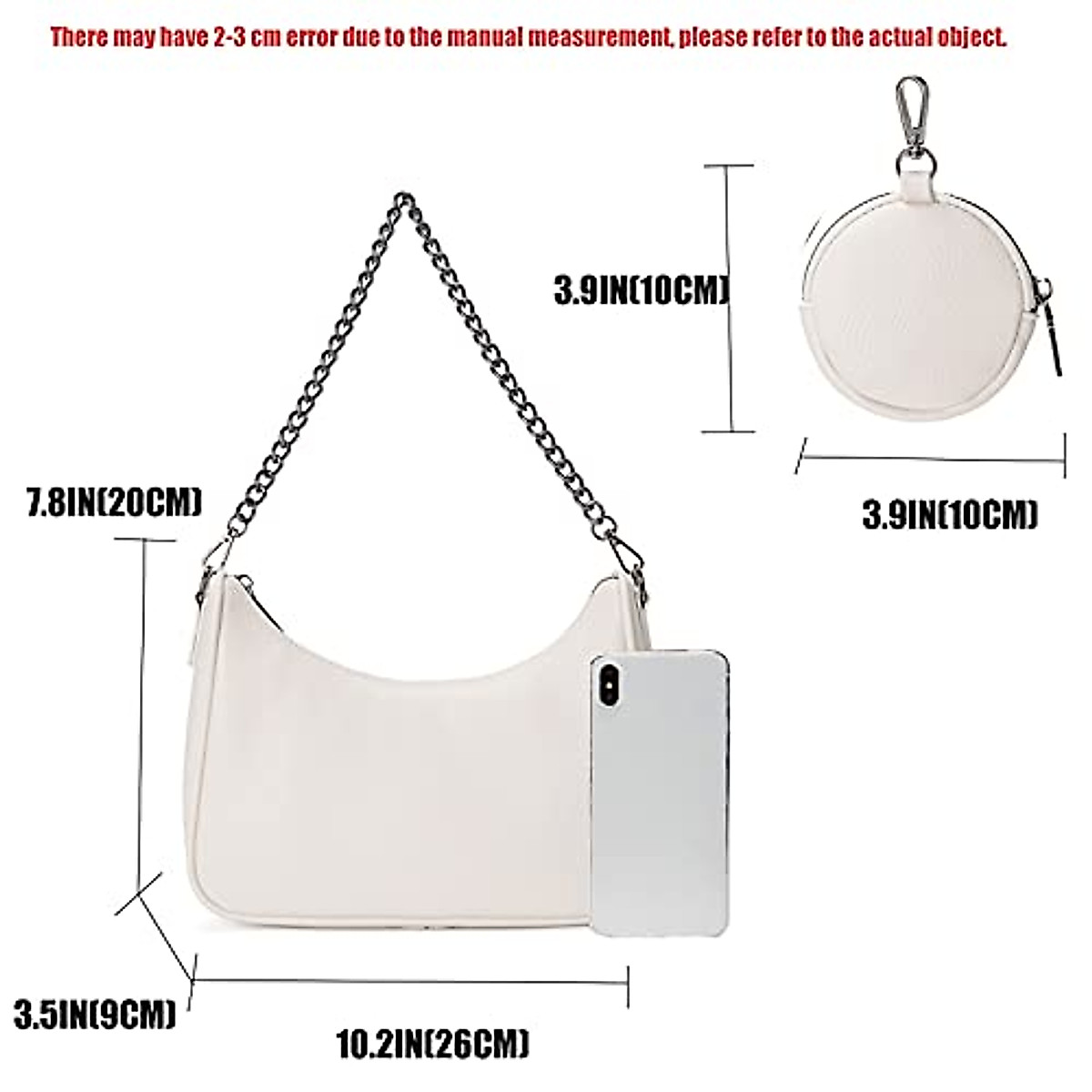 Small Crossbody Hobo Handbags for Women, Multipurpose Soft Shoulder Bag with Coin Purse 2pcs/set