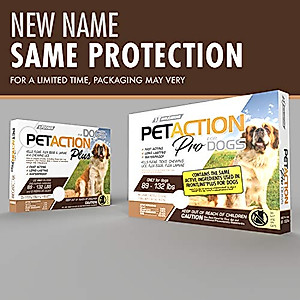 Pet Action Plus Flea & Tick Treatment for XL Dogs, 89-132 lbs, 3 Month Supply