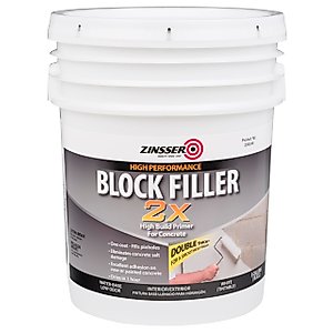 Zinsser 293248 Block Filler 2X High Build Primer for Concrete, 5 Gallon, White