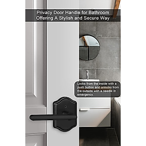 goldenwarm 16 Pack Black Interior Door Handles, Premium Zinc-Alloy Black Door Handle Interior, Contemporary Black Privacy Lever Door Handle for Bedroom, Bathroom