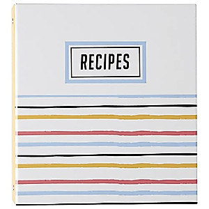 C.R. Gibson Bloom Pocket Page Book Binder with Recipe Index Cards, 8.5" W x 9.35" L, Multicolor