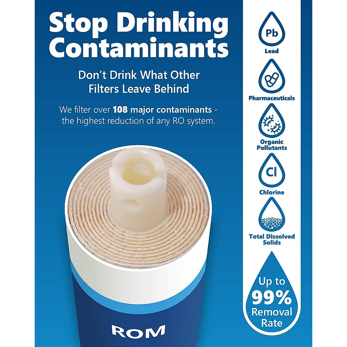 Express Water – 1 Year Elite RO Alkaline Reverse Osmosis System Replacement Filter Set – 5 Easy Change Quick Twist filters with Alkaline Filter for added Essential Minerals – 100 GPD RO Membrane