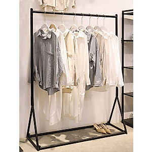 FONECHIN Industrial Pipe Clothing Rack for Clothing Display, Heavy Duty Garment Rack for Bedroom Retail Boutique Use (47.24" L)