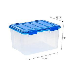 IRIS USA 4Pack 46.6qt WEATHERPRO Airtight Plastic Storage Bin with Lid and Seal and Secure Latching Buckles