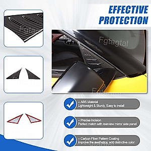 Fit for Toyota Supra GR A90 A91 MK5 2019-2024 ABS Rearview Mirror Side Spoiler Trim Cover Stickers, Channel The Car Air, Reduce The Wind Noise Inside The Car, 2PCS(Carbon Fiber Pattern Black)