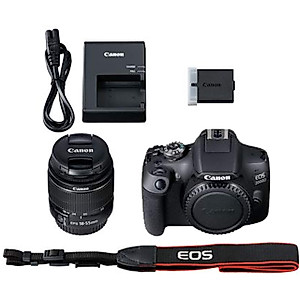 Canon EOS 2000D / Rebel T7 DSLR Camera w/EF-S 18-55mm F/3.5-5.6 Zoom Lens + 64GB Memory, LED Video Light, Case, Gripster Tripod, and More (Essential Bundle) (Renewed)