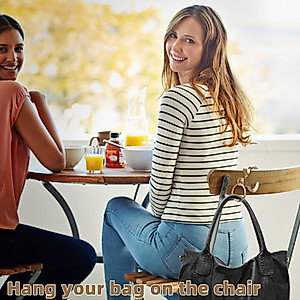 MAGTOBO Handbag Holder More Versatile Purse Hook Hanger for Table with Circular Carabiner Clip Fits on Car, Back of Chairs, Door..