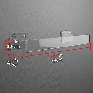 12.6Inches Hand Towel Holder, Self Adhesive Towel Rack for Bathroom Wall Mounted, Acrylic Towel Hanger (Clear)