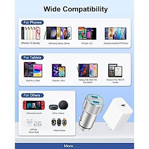 New iPad Charger USB C 10FT for iPad Pro 12.9, 11 inch, iPad Air 5th/4th, iPad 10th generation, Mini 6th, iPhone 15, Google Pixel, PD 20W Fast Charging USB-C Block and Long USBC to C Cable 2Pack