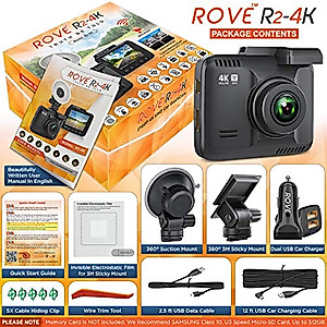 ROVE R2-4K Dash Cam | 256GB Micro SD Card
