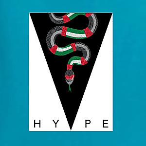 Hype Colorful White Box Snake Streetwear Men's Graphic T-Shirt, Light Turquoise, Large