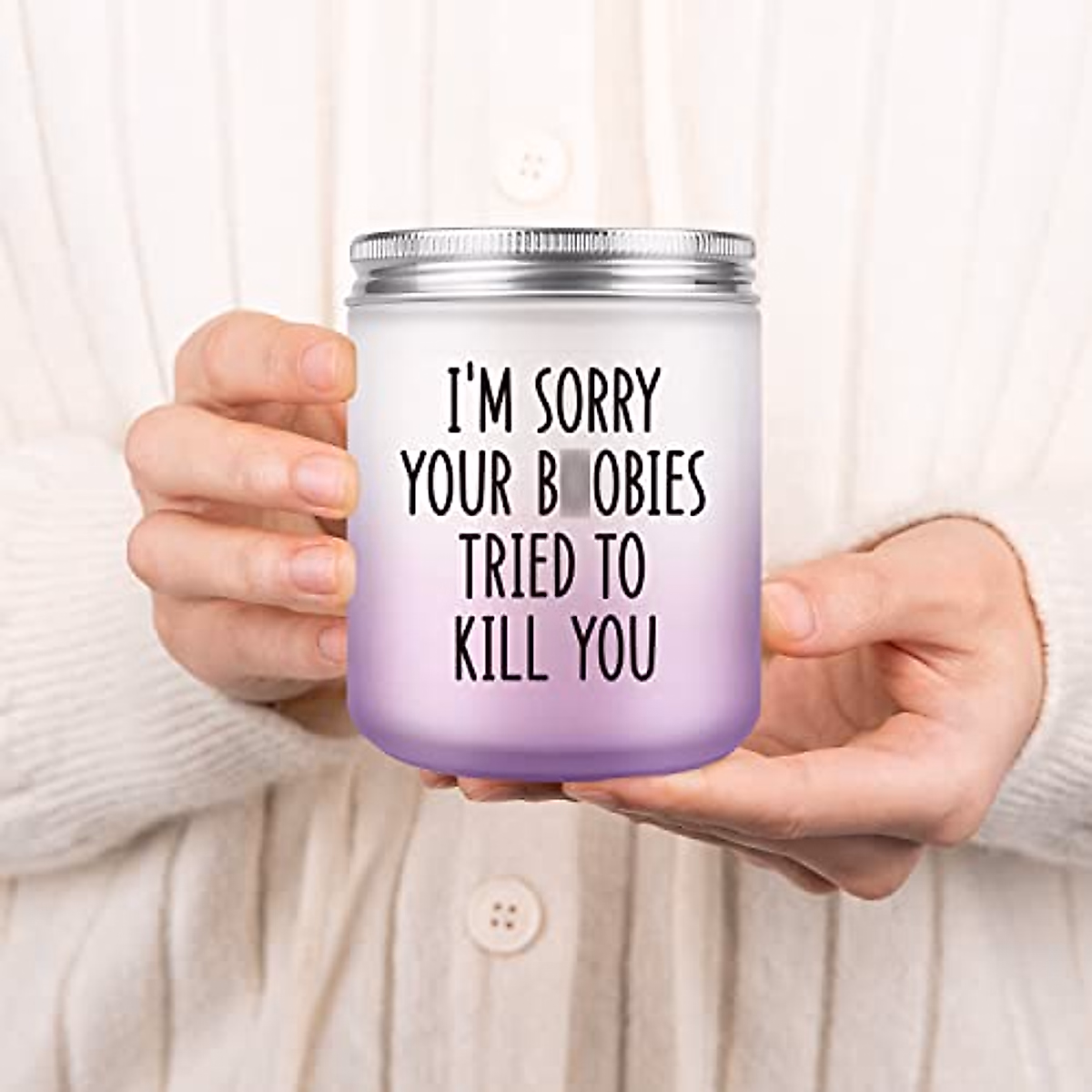 GSPY Scented Candles - Breast Cancer Gifts, Breast Cancer Survivor Gifts for Women - Breast Cancer Awareness, Breast Cancer Encouragement, Chemo Gifts for Women, Breast Cancer Patients, Cancer Fighter