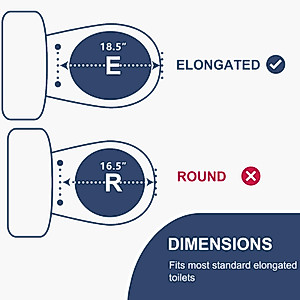 ZMJH S005-B3 Heated Toilet Seat with Night Light, Elongated, Toilet Seat Warmer, Soft Slow Close, Three Temperature Settings, Easy Installation, White