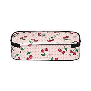 Cherry Blossom Pencil Case Pink Pen Bag for Women Girls with Zipper and Compartment Cute Portable