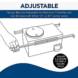 Broan-NuTone MHB4 Hanger Bar Set for InVent Series Bath Exhaust Fans, Silver, Steel, 4 Pieces