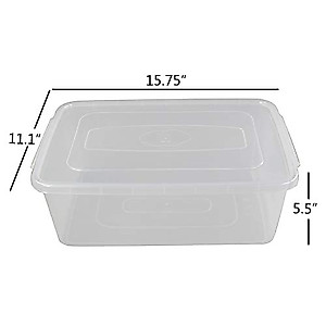 Pekky 15 Quart Plastic Storage Box, Clear Bin Organizer(2 Packs)