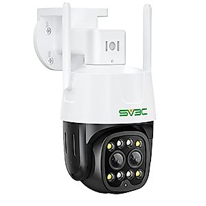 SV3C WiFi Security Camera Outdoor 5MP IP Dual Lens Camera with HD Night Vision, Metal Shell, 2-Way Audio, Human Motion Detection, SD Card Record, Remote Access, RTSP, FTP, APP, PC