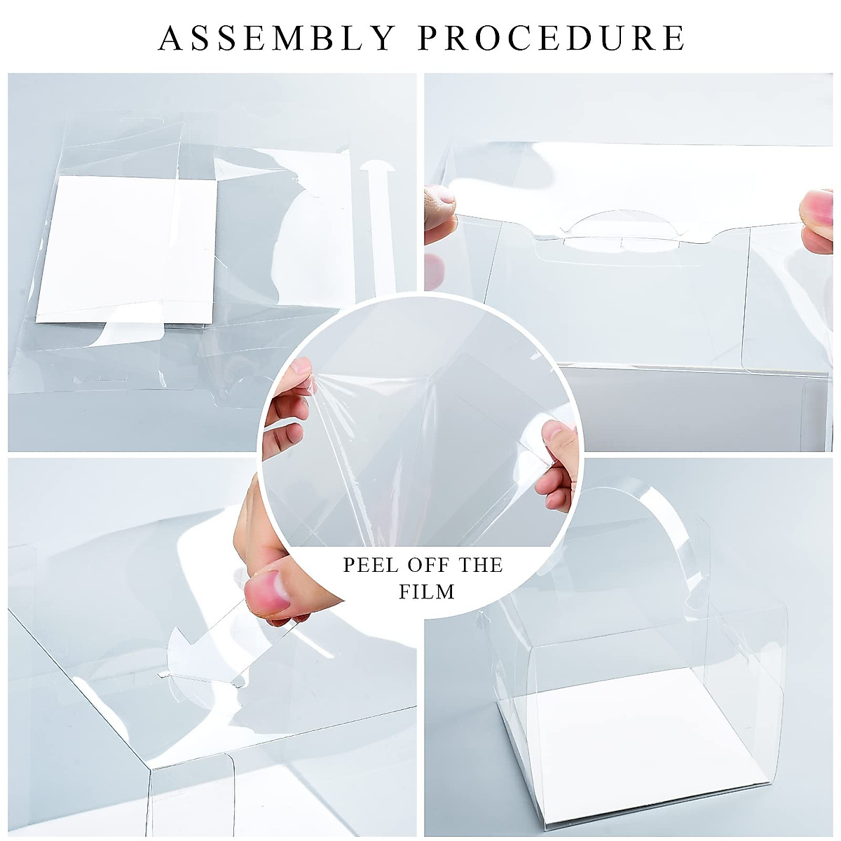 BURLIHOME 6x6x5Inch Transparent Bakery Boxes,20Pcs Clear Cake Box for Cake Chocolate Donut,Treat Boxes Gift for Party Wedding Graduation