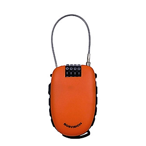 Bosvision Ultra-Secure 4-Digit Combination Lock with 3 Feet Retractable Cable for Bike, Ski, Snowboard and Stroller…Orange