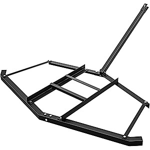 VEVOR Driveway Drag 74'' Width, Tow Behind Drag Harrow 39'' Length, 4'' Height, Driveway Tractor Harrow with 2 Adjustable Bars, Heavy Duty Steel, Driveway Grader for ATV, UTV, Garden Lawn Tractors