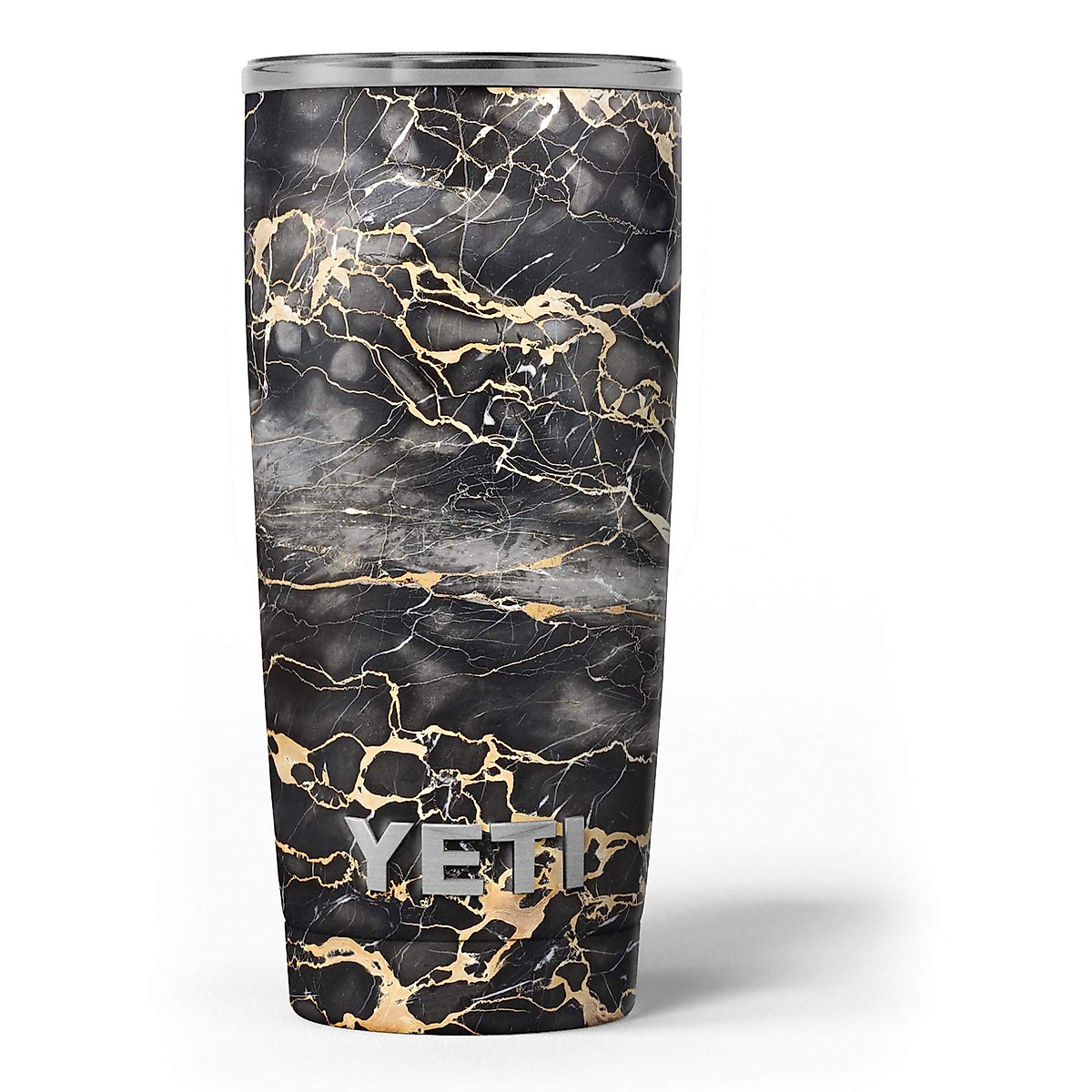 Design Skinz Black and Gold Marble Surface - Skin Decal Vinyl Wrap Kit Compatible with The Yeti Rambler Cooler Tumbler Cups