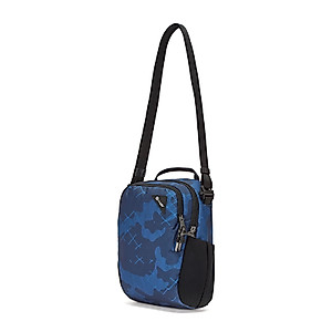 PacSafe Vibe 200 7.5 Liter Anti Theft Compact Travel Shoulder Bag-Fits 10.5 inch Tablet, Blue Camo