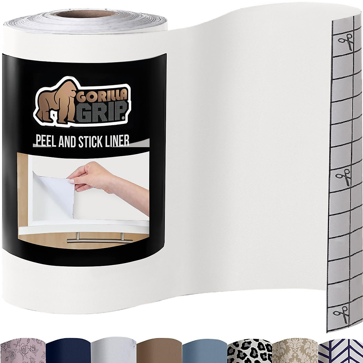 Gorilla Grip Peel and Stick Adhesive Removable Liner for Books, Drawers, Shelves and Crafts, Easy Install Kitchen Decor Paper, Contact Liners Cover Book, Drawer, 11.8 in x 20 FT Roll, Clear Matte