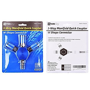WYNNsky Air Splitter, 3-Way Manifold with 3 Pieces Industrial Coupler and Plug, Air Compressor Hose Accessories Quick Connect Fittings