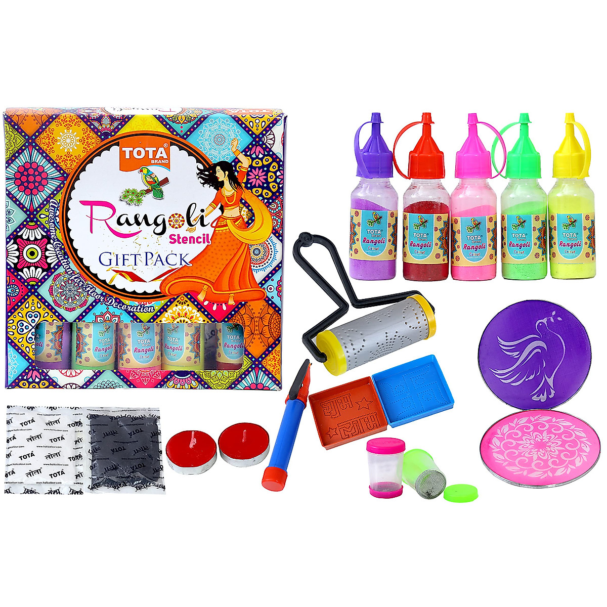 TOTA Rangoli Kit for Floor Rangoli for Pooja Art and Craft for Kids (Rangoli Kit)
