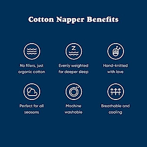 Bearaby Napper Organic Hand-Knit Weighted Blanket for Adults - Chunky Knit Blanket - Sustainable, Breathable - Machine Washable for Easy Maintenance (Asteriod Grey, 15 lbs)