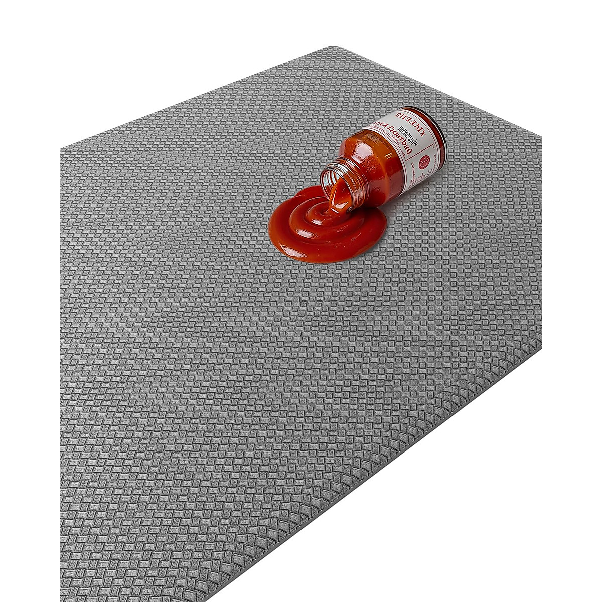 Color G Kitchen Rugs, Runner Cushioned Anti-Fatigue, Non Skid Waterproof Comfort Standing Floor Mats, Memory Foam, 17"x59", Grey