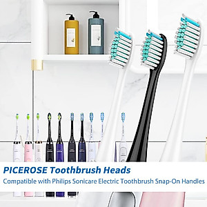 8Pcs Toothbrush Replacement Heads Compatible with Philips Sonicare Electric Toothbrushes Snap-on Handles (Multi-Colored)