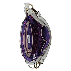 Anuschka Hand Painted Women’s Genuine Leather Convertible Slim Hobo with Crossbody Strap - Regal Peacock