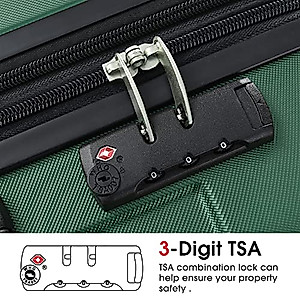 Merax Hardside Luggage Sets 3 Piece Luggage Set Carry On Expandable Luggage with TSA Lock Spinner Wheels for Men Women (Green)