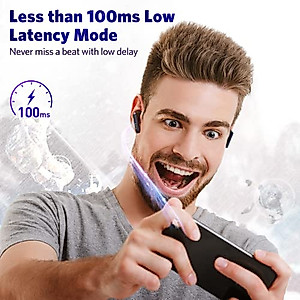 EarFun Air S Noise Cancelling Wireless Earbuds, Qualcomm® aptX™, 4 Mics CVC 8.0 Call, Multipoint Connection, Wireless Charging, 10mm Wool Composite Drivers, App with Custom EQ, Game Mode, Black