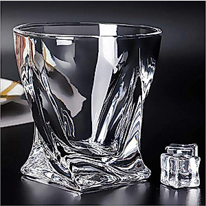 Whiskey Stones and Whiskey Glass Gift Boxed Set - 8 Granite Chilling Whisky Rocks + 2 Large 11 oz Crystal Glasses in Wooden Box - Great Gift for Dad's Birthday or Anytime For Dad/Father/husband bro