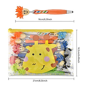 3-in-1 Stylus Pen Screen Cleaner Ballpoint Pen for School and Office Mop Head Pen with Pen Case (24)