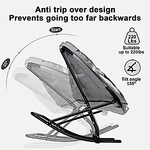 OAKHAM Comfy Saucer Chair, Folding Faux Fur Lounge Chair for Bedroom and Living Room, Flexible Seating for Kids Teens Adults, X-Large, Rock-Grey