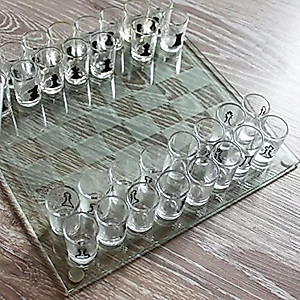 Nirelief Chess Set for Adults, Chess Board, Chess Sets Glass Chess Set Chess and Wine Cup Game Shot Drinking Glass Chess Set for Adult