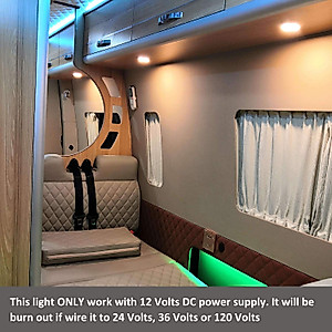 Facon 4.5Inch LED 12V RV Puck Light, RVR4H-MH40, Full Aluminum Recessed Mount Down Light, 12Volts Interior Light for RV Motor-Homes Camper Caravan Trailer Boat (4000K Cool White Light)