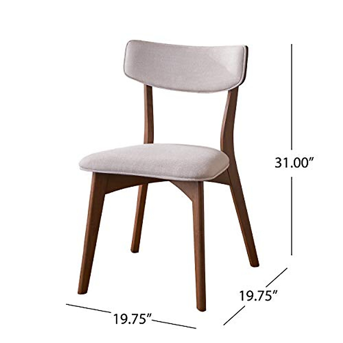 Christopher Knight Home Rachel Mid-Century Modern 7 Piece Dining Set with A-Frame Table, Light Beige + Walnut