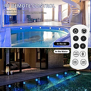 Vicalo Rechargeable Submersible Led Lights IP68 Waterproof Colorful WRGB Lights for Pool Pond Bathtub Hot Tub Spa Party Decor Radio Frequency Controlled, 1 Pack