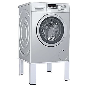 INLIFE Washer Dryer Stand Heavy Duty Washing Machine Pedestal with Storage Drawer Adjustable Height Base for Mini Air Conditioner Refrigerator Dryer White 27.2" x 27.2" x 12.8" (W x D x H)
