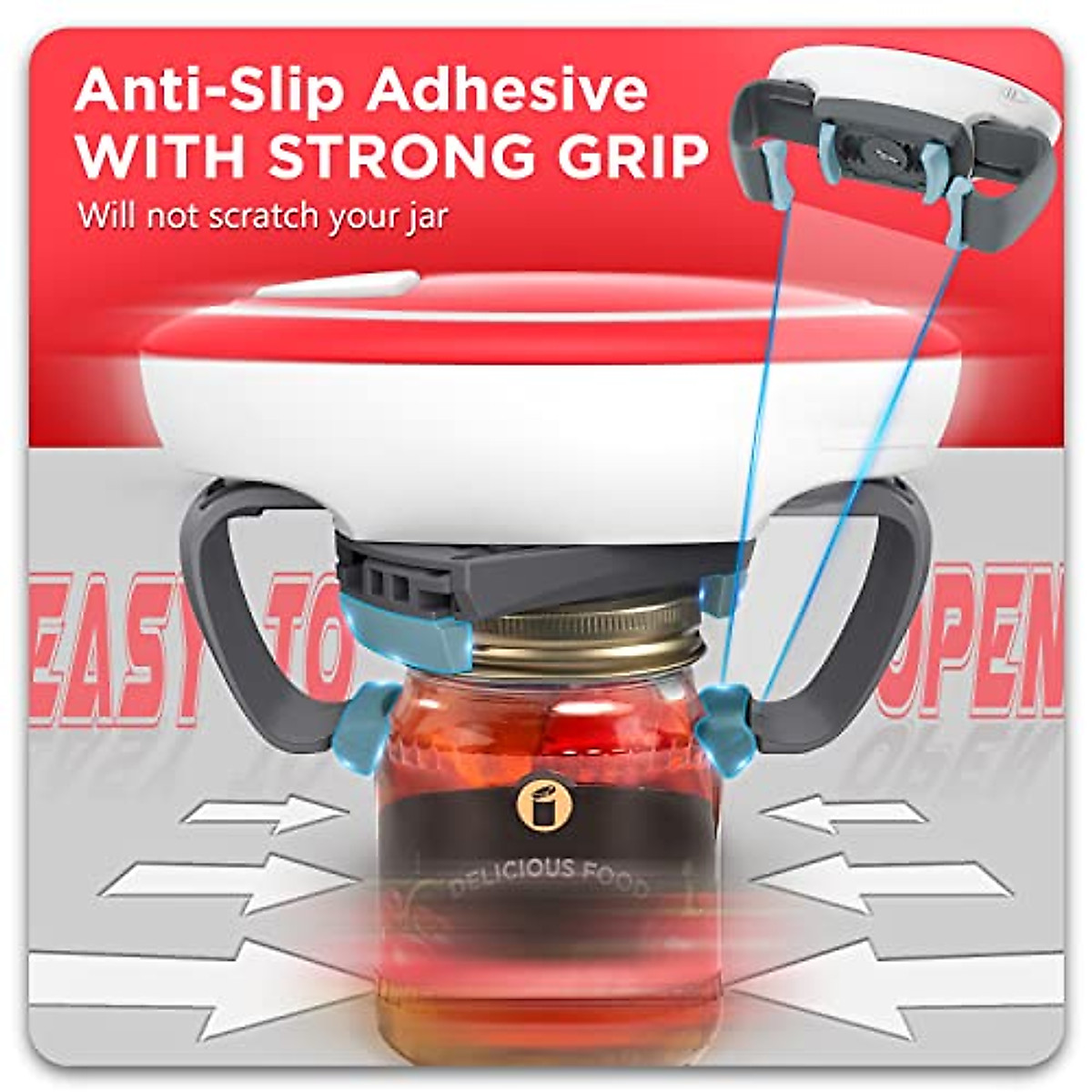 Stronger Torque Electric Automatic Hands Free Jar Opener for Weak Hands and Seniors with Arthritis, Powerful Bottle Lid Opener for Home Kitchen, Easy One Touch Jar Opener Works on All Jar Sizes