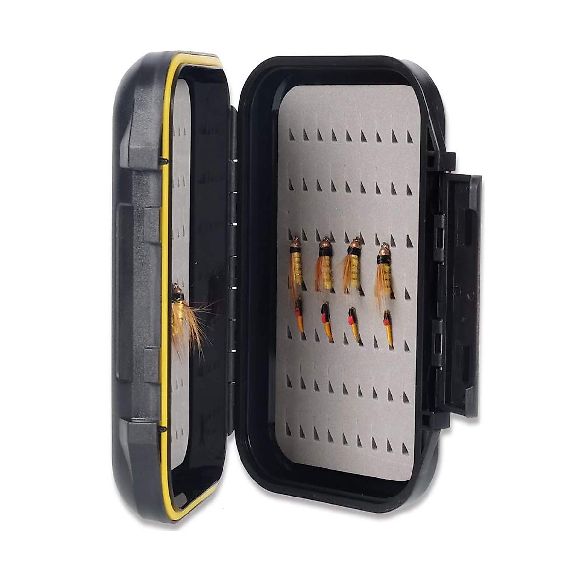 ORIONE Waterproof Portable Fly Fishing Box Easy Grip Foam Jig,Fly Fishing Case,Large Capacity and Pocket Sized，Fly Boxes for Fly Fishing and Trout，Ice Fishing Tackle Boxs for Fly Iures