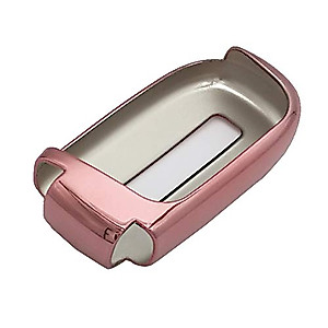 Qty(2) Pink Silver TPU Key Cover Case Fob Holder Jacket Skin for Jeep Grand Cherokee Renegade Chrysler 200 300 Dodge RAM Durango Charger Challenger Journey Dart Fiat