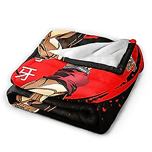 Anime Baki The Grappler Blanket Tapestry Sofa Office Bedroom Throw Blankets Super Soft Cozy Microfiber Blanket Bedding 60"X50"