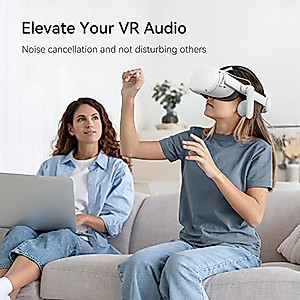 KIWI design Headphone Head Strap Compatible with Quest 2 Accessories, Comfort On-Ear Audio Elite Strap Replacement for Enhanced Sound Effects and Increased Immersion in VR (Head Strap Included)