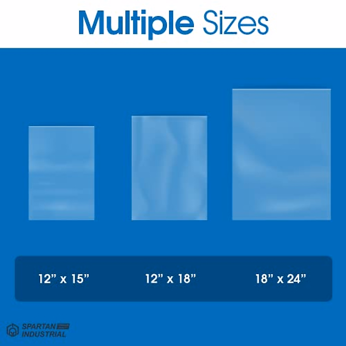 Spartan Industrial - 18” X 24” (100 Count) 1.1 Mil Flat Open End Clear Plastic Poly Bags - For Proofing Bread Dough, Packaging Clothes, Shirts (Thin & Lightweight - Bags DO NOT Have Seal & Prints)